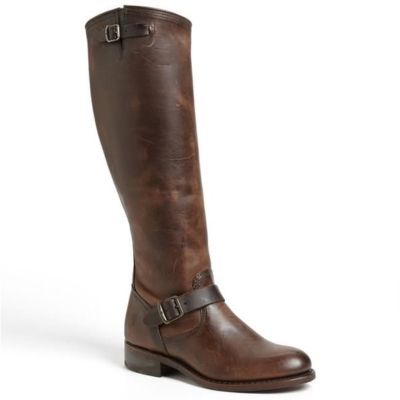 Frye | Shoes | Veronica Slouch Tall Distressed Leather Boots Frye ...